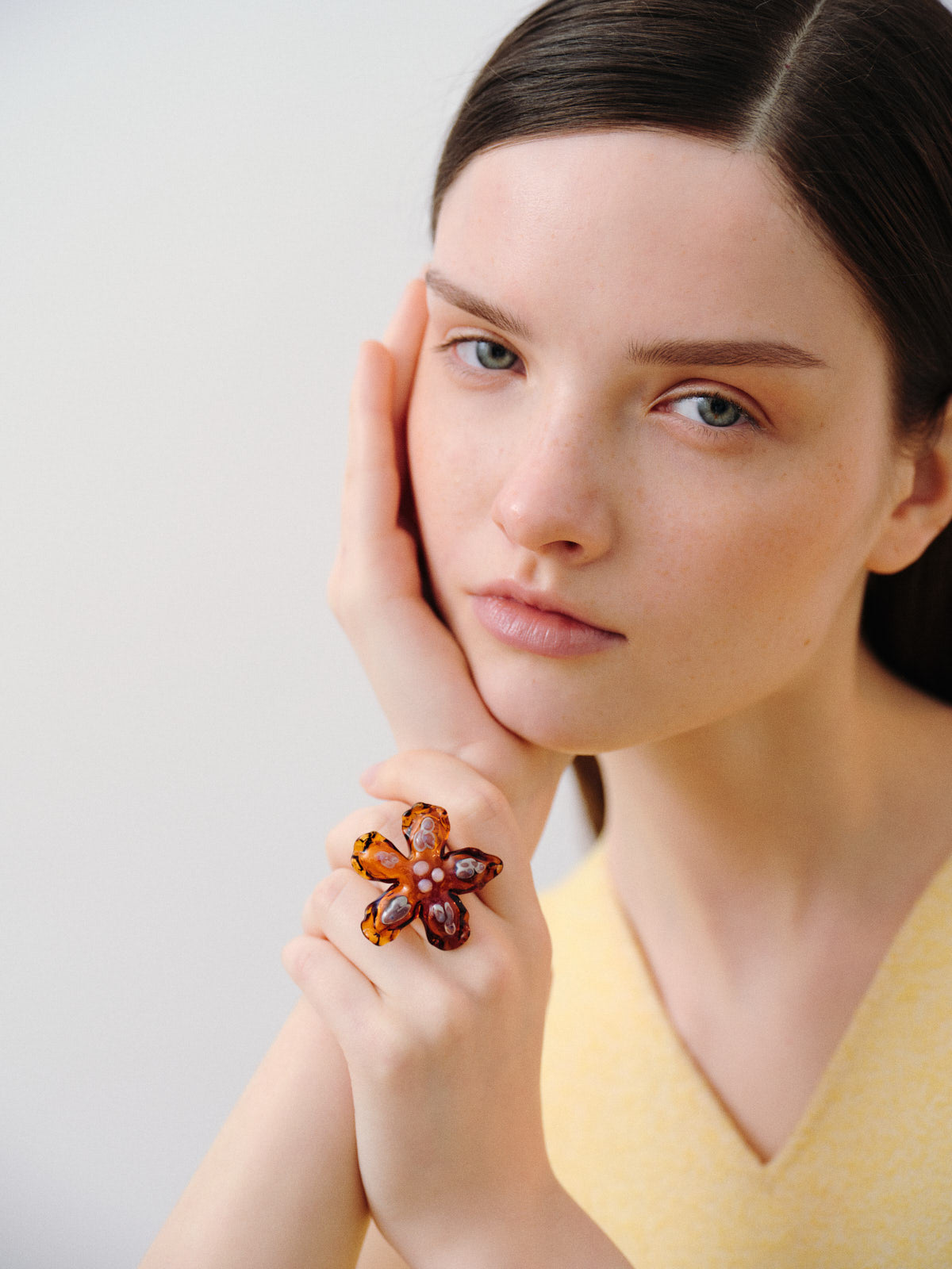 Betta ring - Handcrafted Glass Jewelry by Cajal